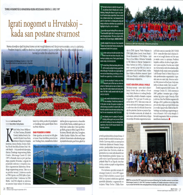 1997 GIRLS TEAM – MISSISSAUGA CROATIA SOCCER CLUB